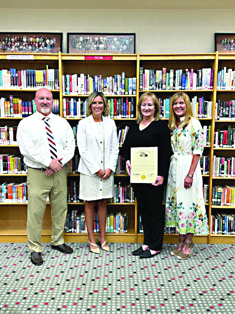 State Rep. Monica Blasdel presents Columbiana schools treasurer the ...